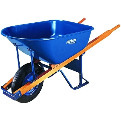 Steel Contractors Wheelbarrow, 6 cu ft, Flat-Free Smooth, B.B., Blue ...