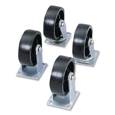 Heavy-Duty Caster Set, 6 in dia, Polyolefin, 2 Fixed/2 Swivel – Block 4 ...
