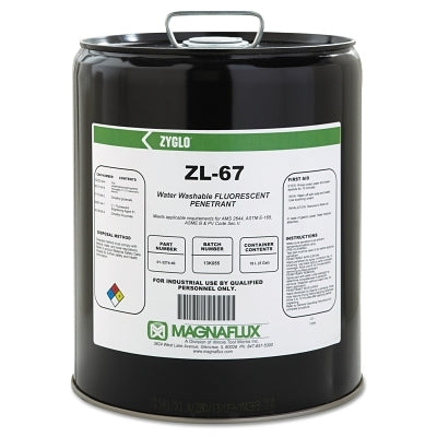 Zyglo® ZL-67 Water Washable Fluorescent Penetrant, 5 gal, Pail – Block ...